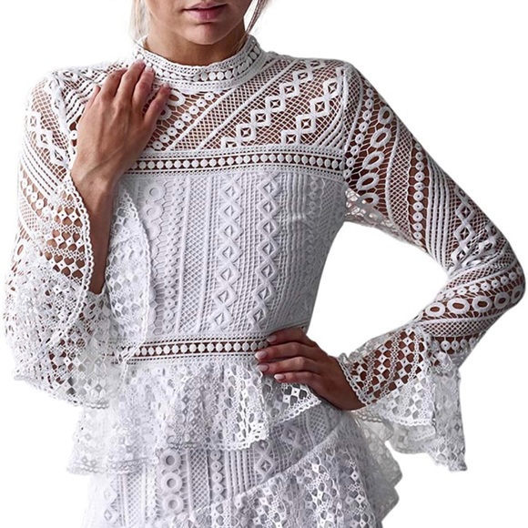 Amazon | Dresses | Long Sleeve Lace Dress | Poshmark